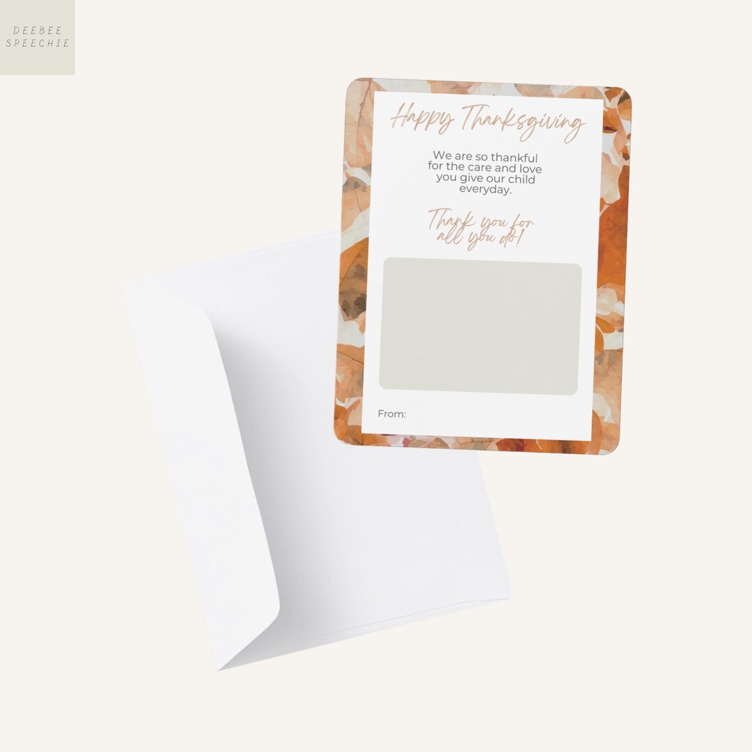 Thanksgiving Teacher Gift Card Holder | 5x7 Printable | Editable ...