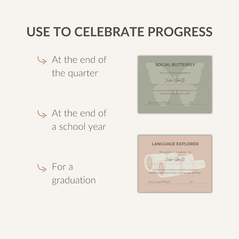 Editable Speech Therapy Certificates: Student Award Template (digital ...