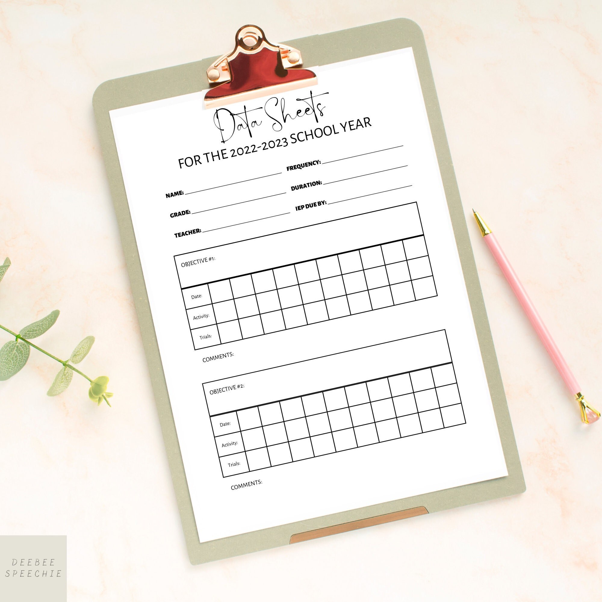 Data Sheets | Data Collection | Therapy Notes | for Teachers and ...