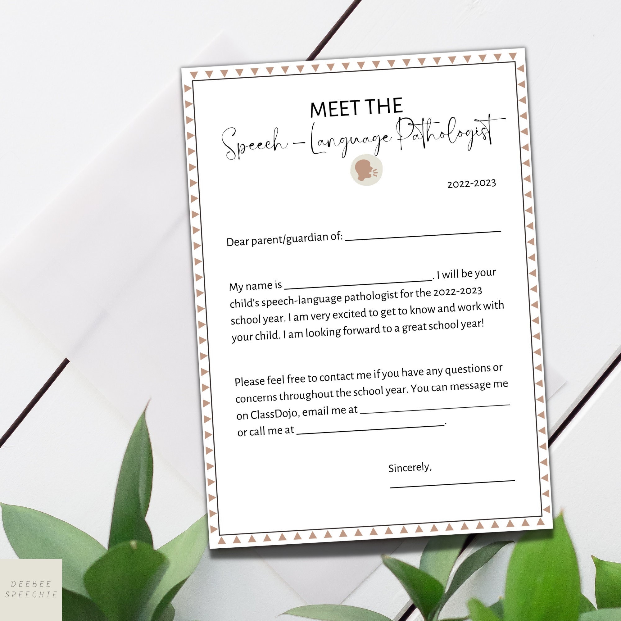 Meet the Speech-language Pathologist | Welcome Letter From the Speech ...