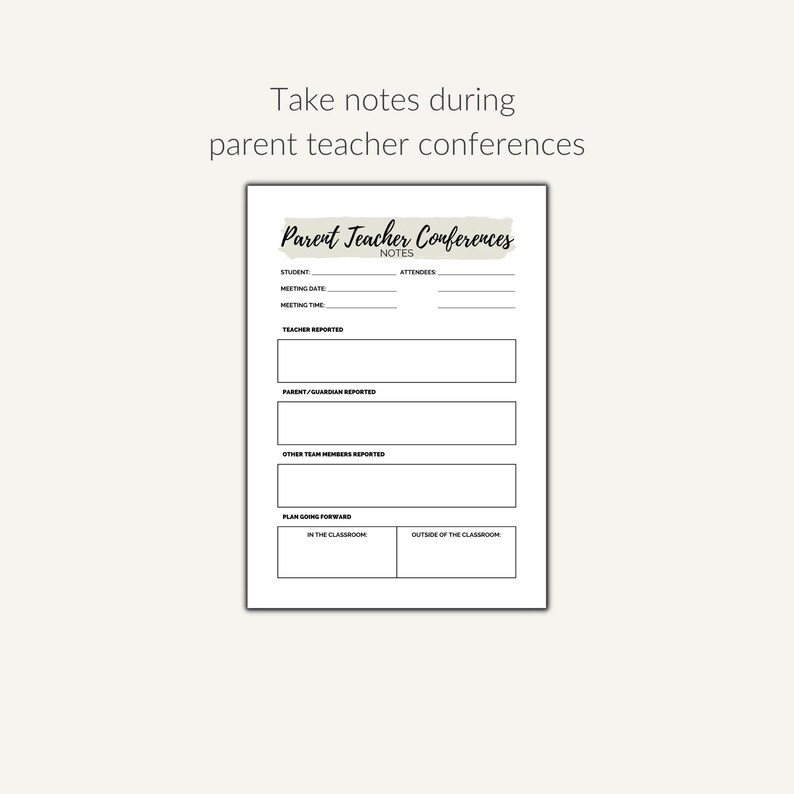 Parent Teacher Conference Planner | Editable Meeting Schedule ...