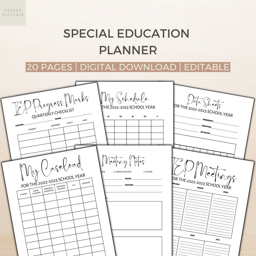 Special Education Planner | Special Education Binder Sheets - Etsy