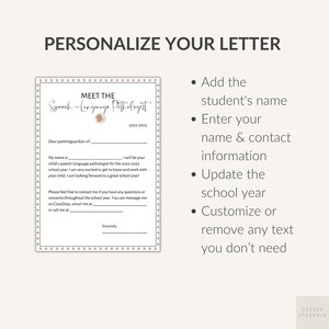 Editable Welcome Letter | Meet the Speech-language Pathologist Template ...