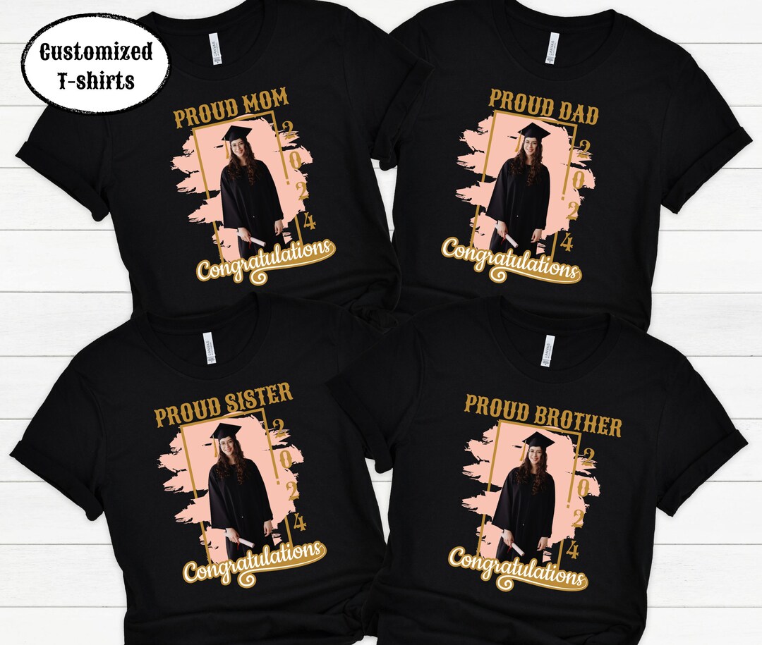 Proud Mom of a 2024 Graduate T-shirt, Class of 2024 Family Graduation Shirts, Proud Family Shirt ...
