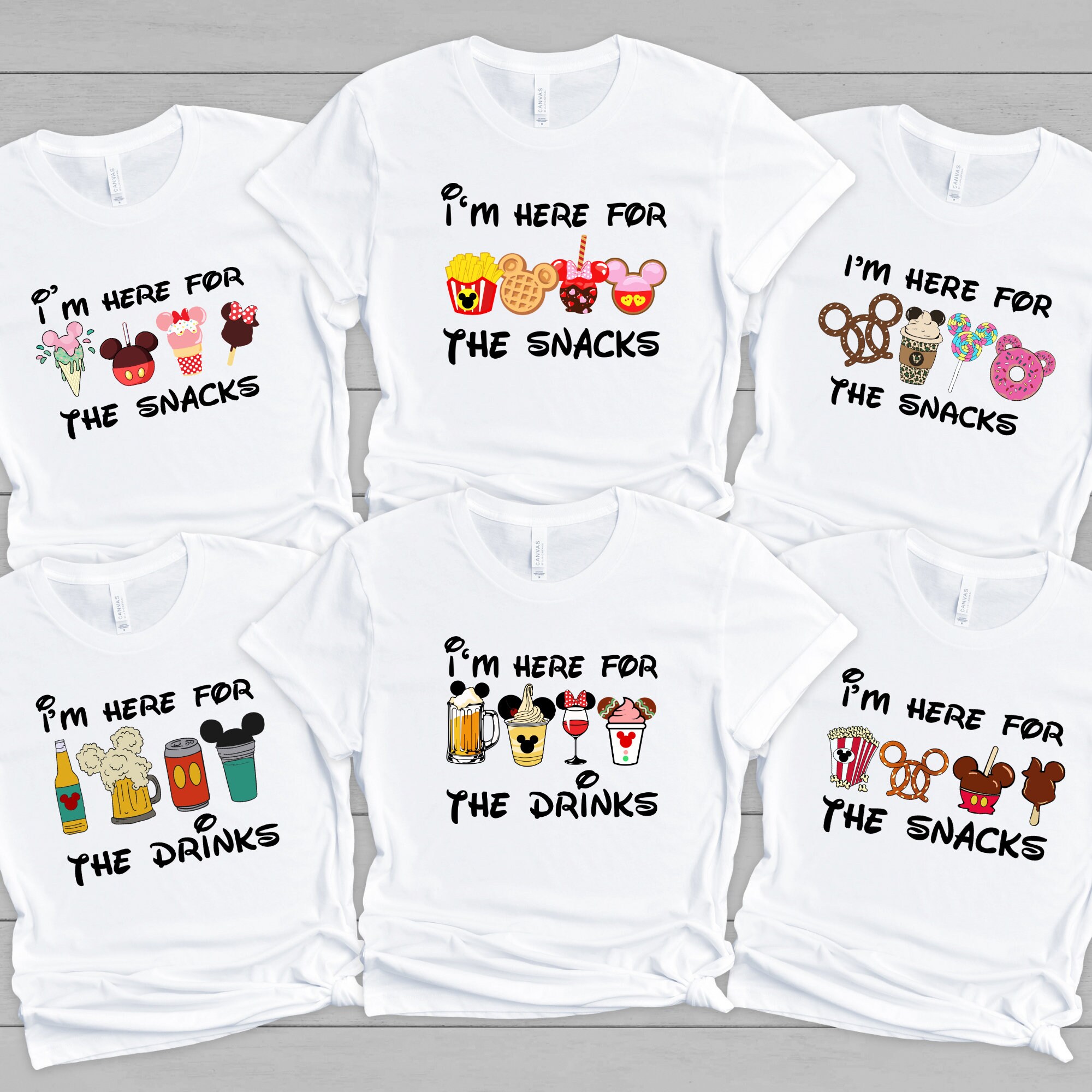 I'm Here for the Snacks Shirt, I'm Here for the Drinks Shirt, Disney ...