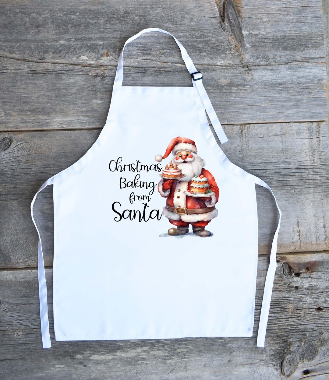 Christmas Baking From Santa Apron, Cute Holiday Kitchen Apron, Santa ...