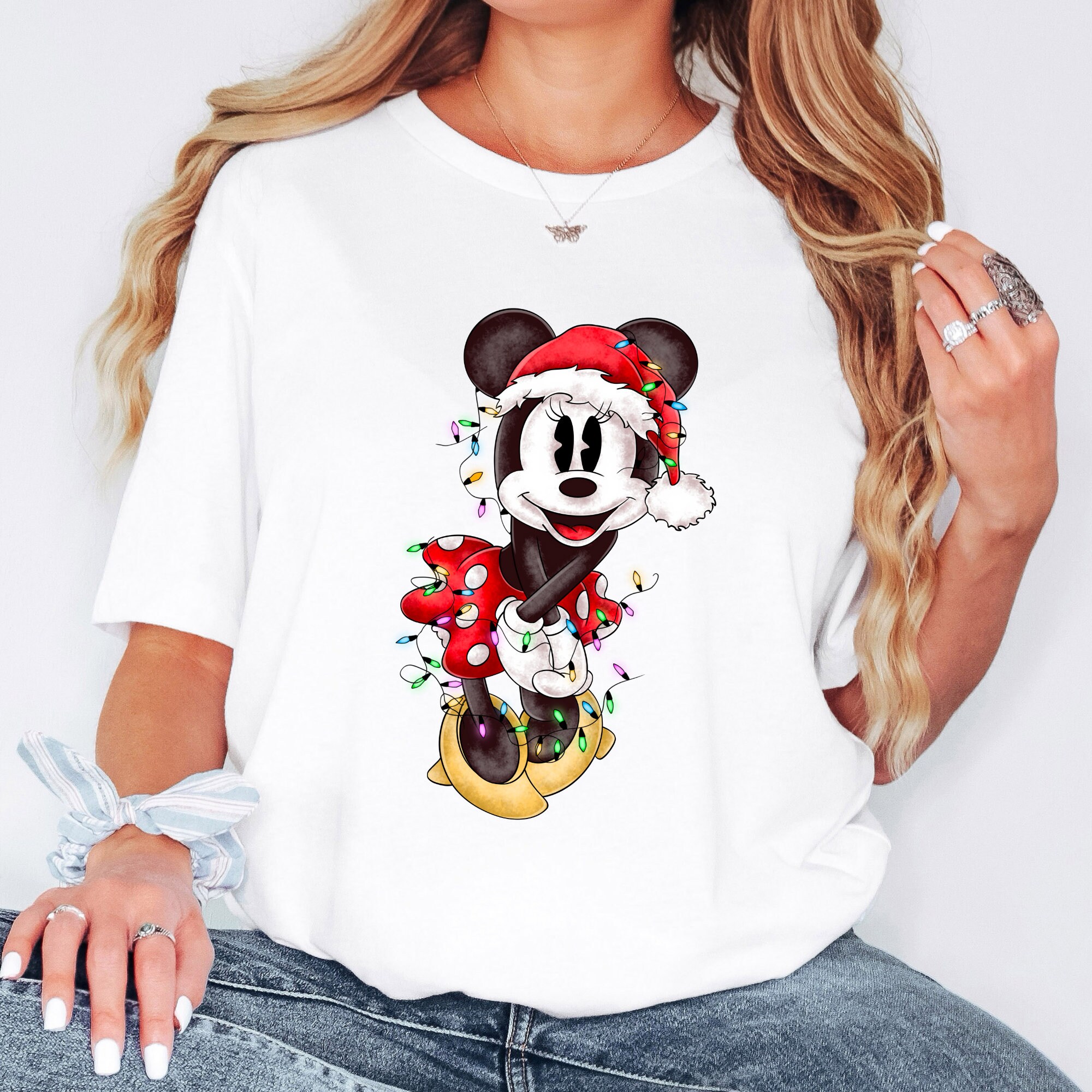 Christmas Mickey Mouse Shirt, Mouse Christmas Watercolor Print Shirt ...
