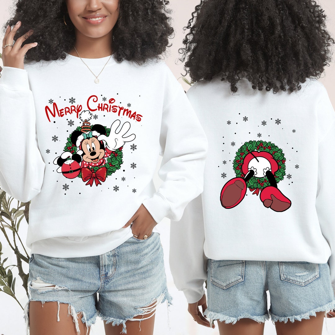 Disney Christmas Mickey Mouse Front and Back Shirt, Mickey Merry ...