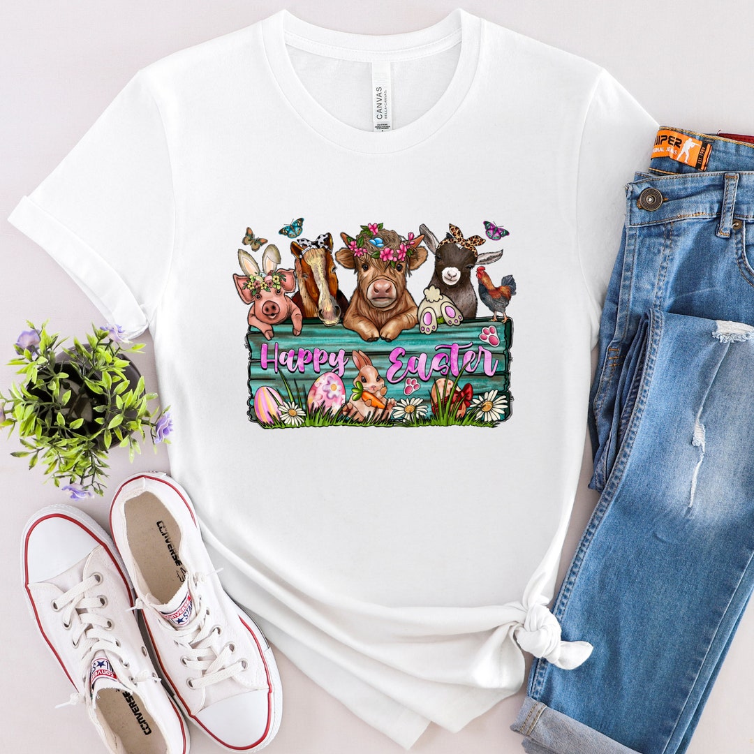 Happy Easter Farm Animals Shirt, Farm Animals Sweatshirt, Easter T ...