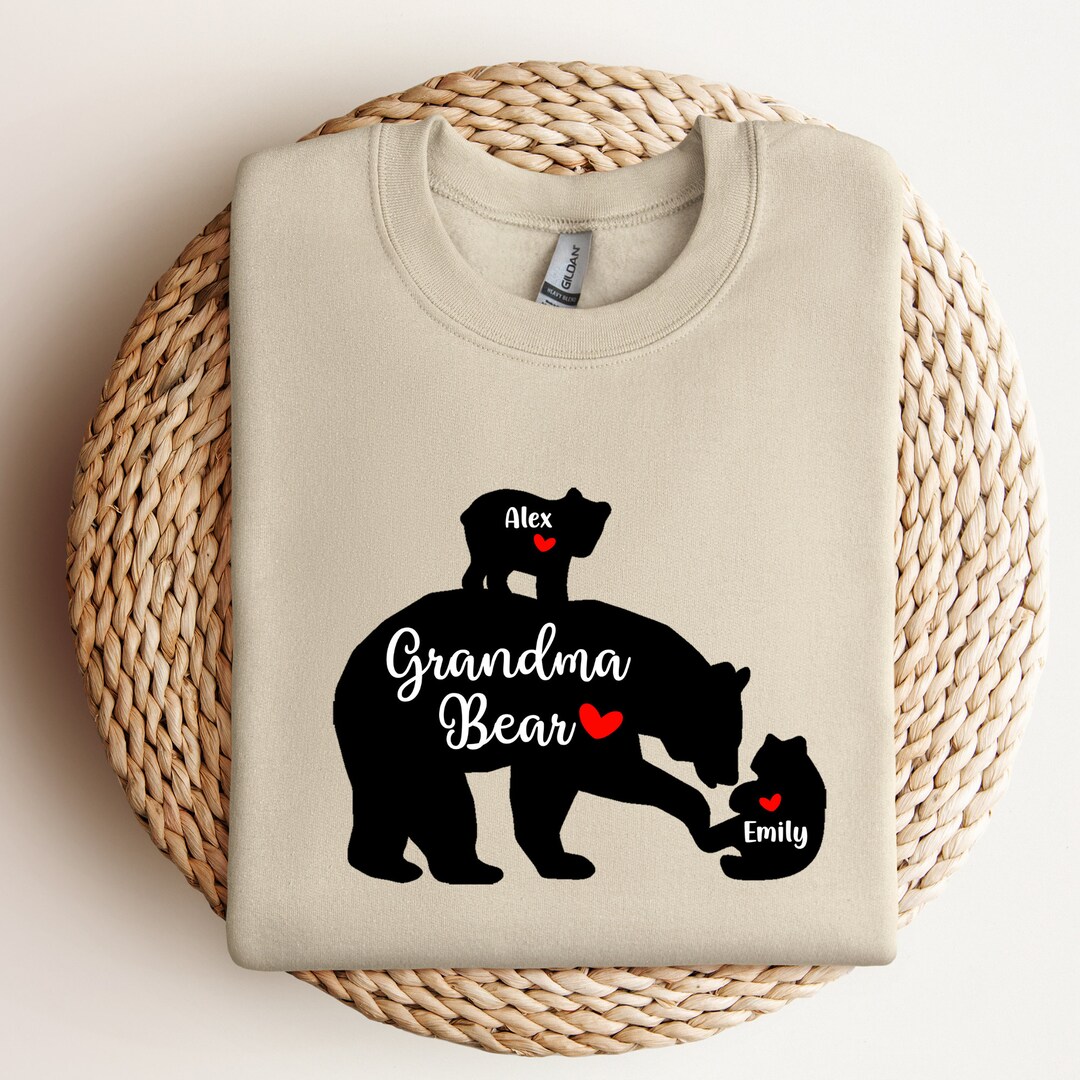 Grandma Bear Custom Shirt, Bears Grandma Sweatshirt, Grandma Grandkids ...