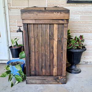 30 Gallon French Country Wood Trash Can, Rustic Kitchen Trash Can ...