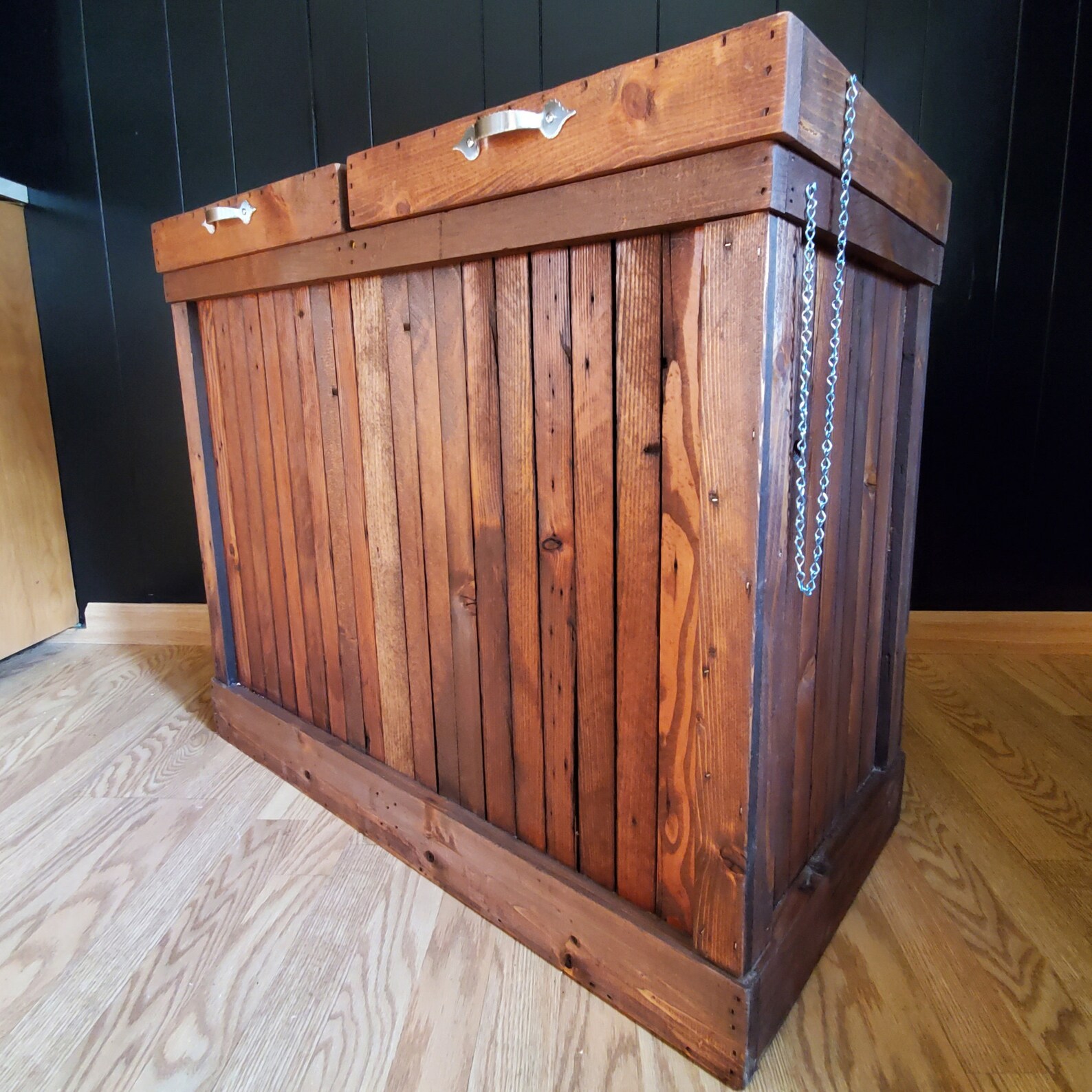 30 Gallon Double-sided Wood Trash Can Rustic Kitchen Trash - Etsy