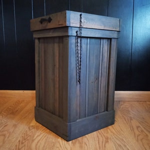 Farmhouse Trash Can, Kitchen Garbage Can, Rustic Trash Bin, Farmhouse ...