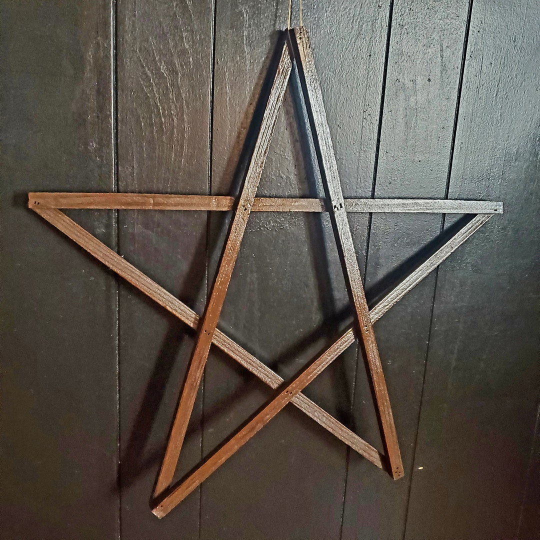 Star Wreath Form, DIY Wreath Form, Wood Star, DIY Door Hanger, Brown ...