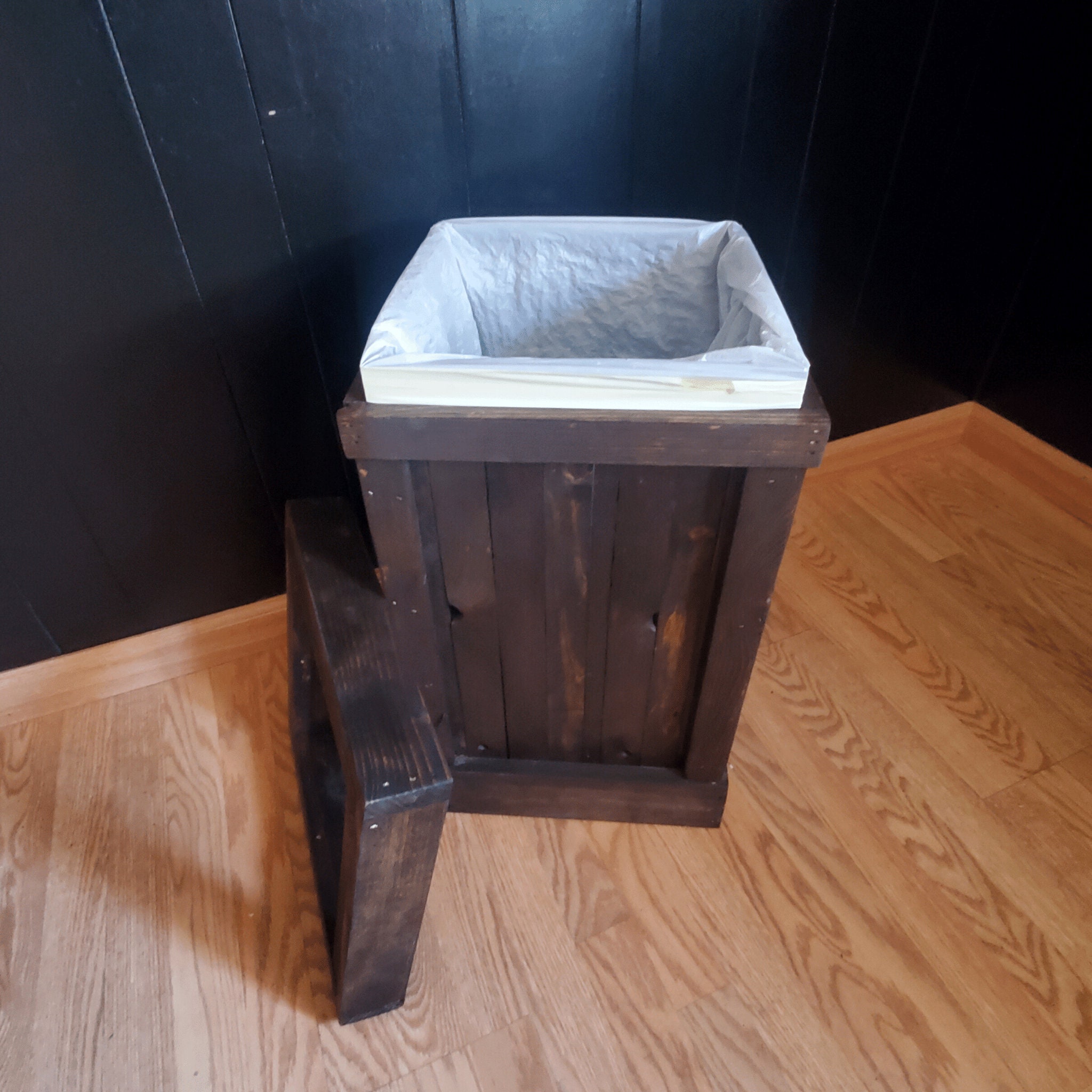 Rustic Garbage Can Wood Trash Bin Recycling Bin Kitchen - Etsy