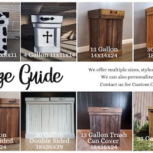 13 Gallon Open Top Rustic Kitchen Wood Trash Can, Rustic Trash Bin ...