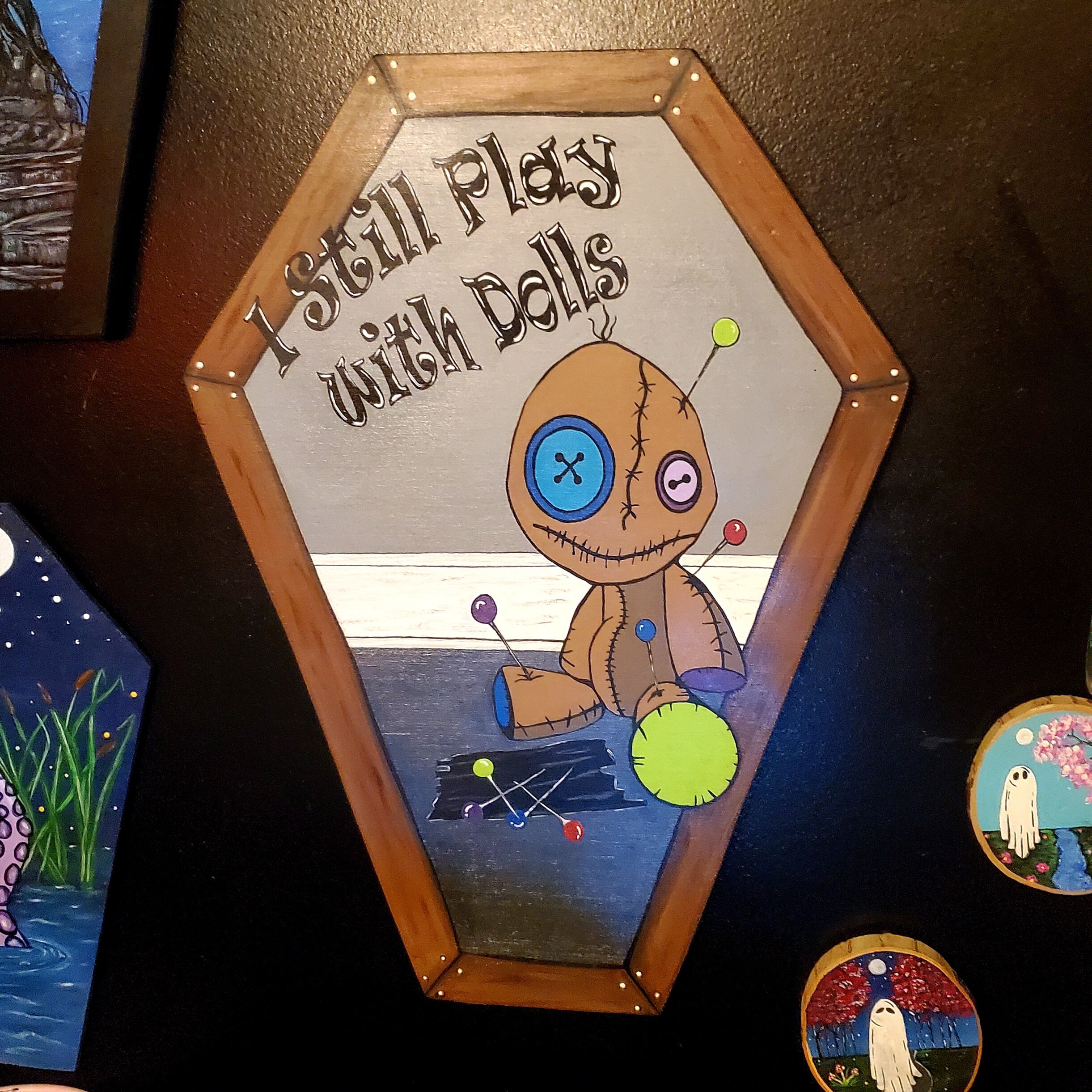 Voodoo Doll Coffin Sign Hand Painted Coffin Sign Coffin Wall - Etsy