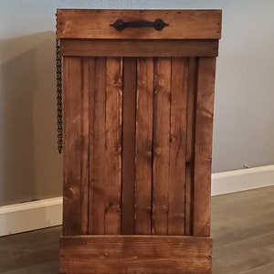 Rustic Kitchen Trash Can With Lid, Barnwood Trash Bin, Pet Proof ...