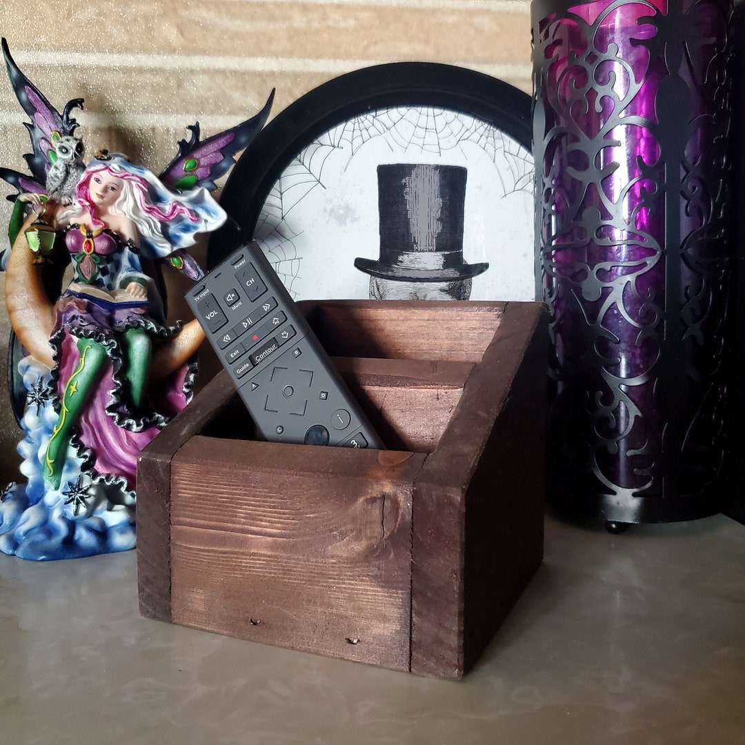 Rustic Remote Control Holder Caddy, Rustic Mancave, Remote Caddy, TV ...