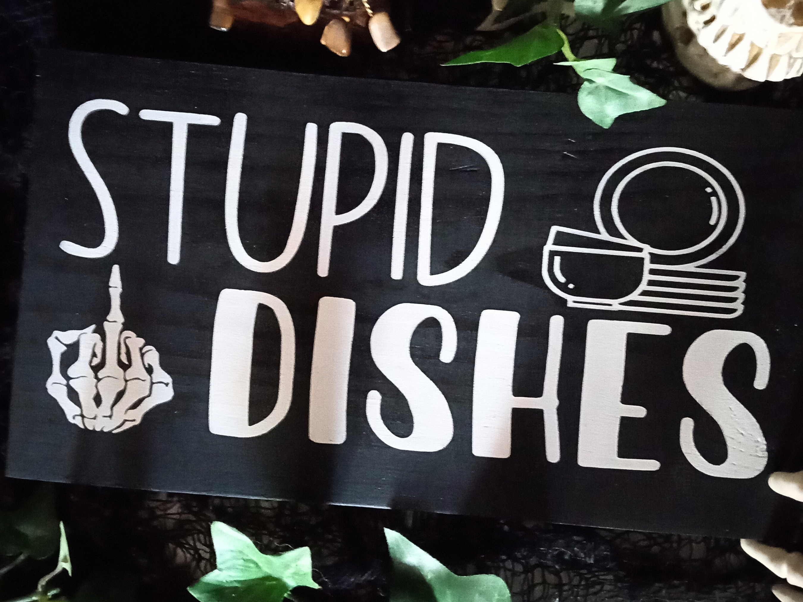 Stupid Dishes Funny Gothic Kitchen Sign - Etsy