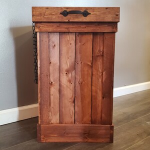 Rustic Kitchen Trash Can With Lid, Barnwood Trash Bin, Pet Proof ...