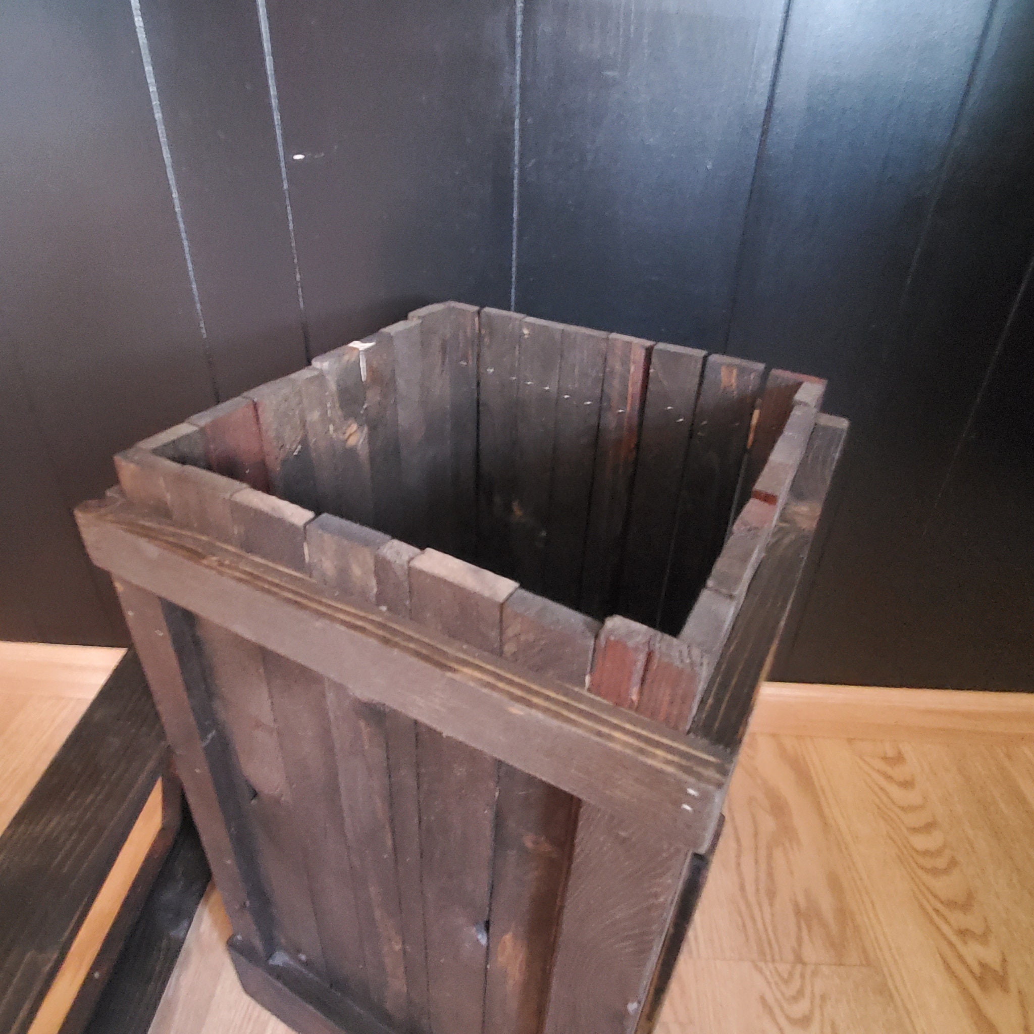 Rustic Garbage Can Wood Trash Bin Recycling Bin Kitchen - Etsy