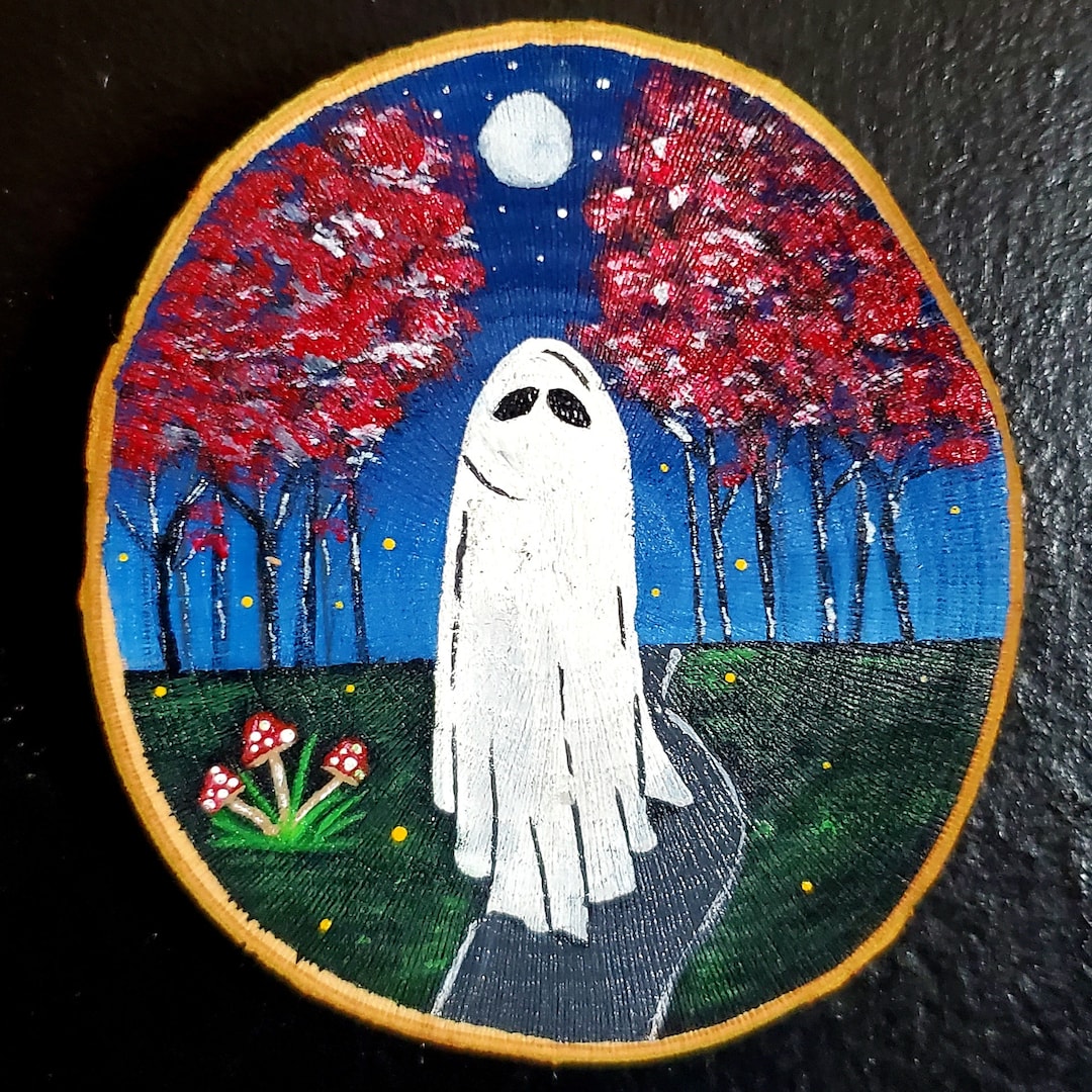 Cute Ghost Art, Sheet Ghost Painting, Ghost Painting, Hand Painted ...