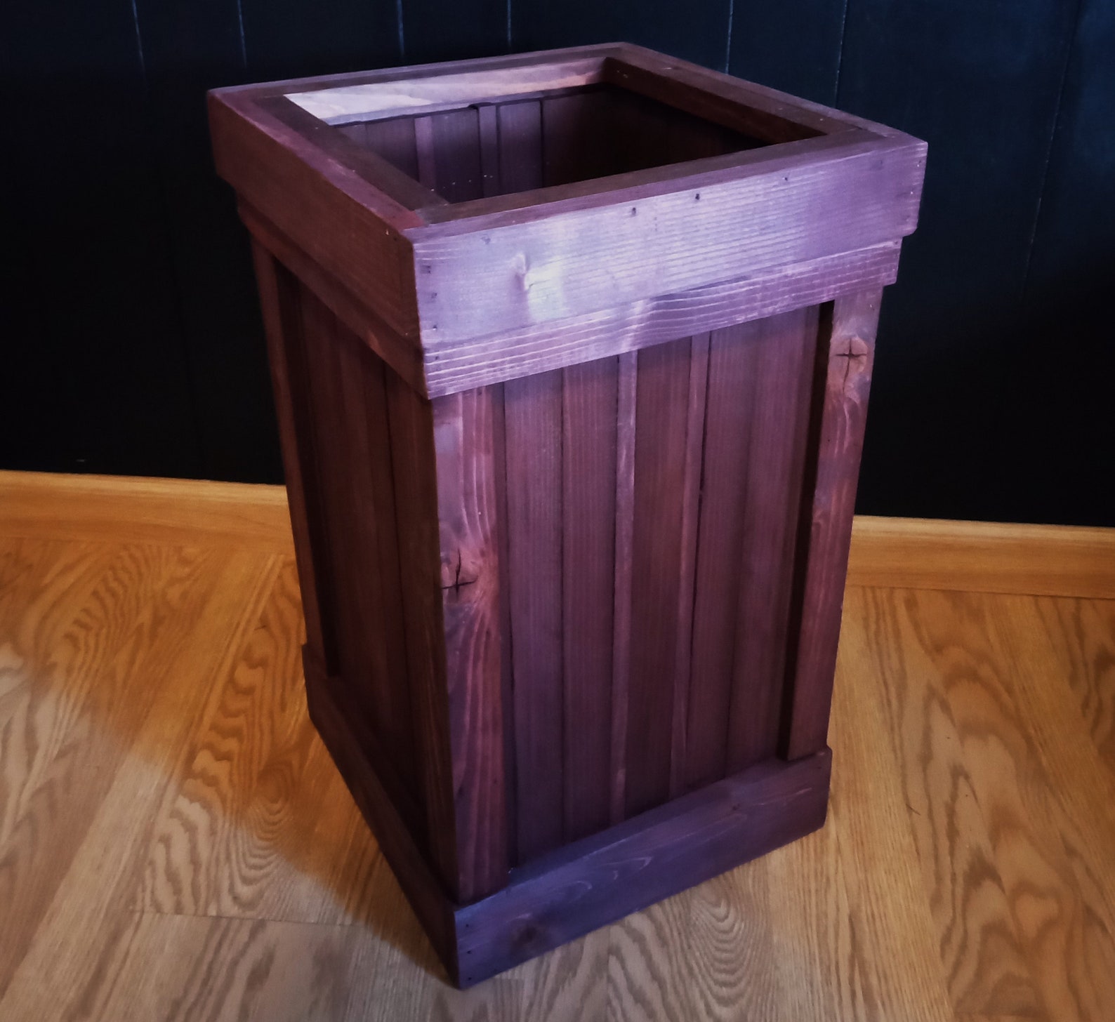 13 Gallon Open Top Rustic Kitchen Wood Trash Can Rustic Trash - Etsy