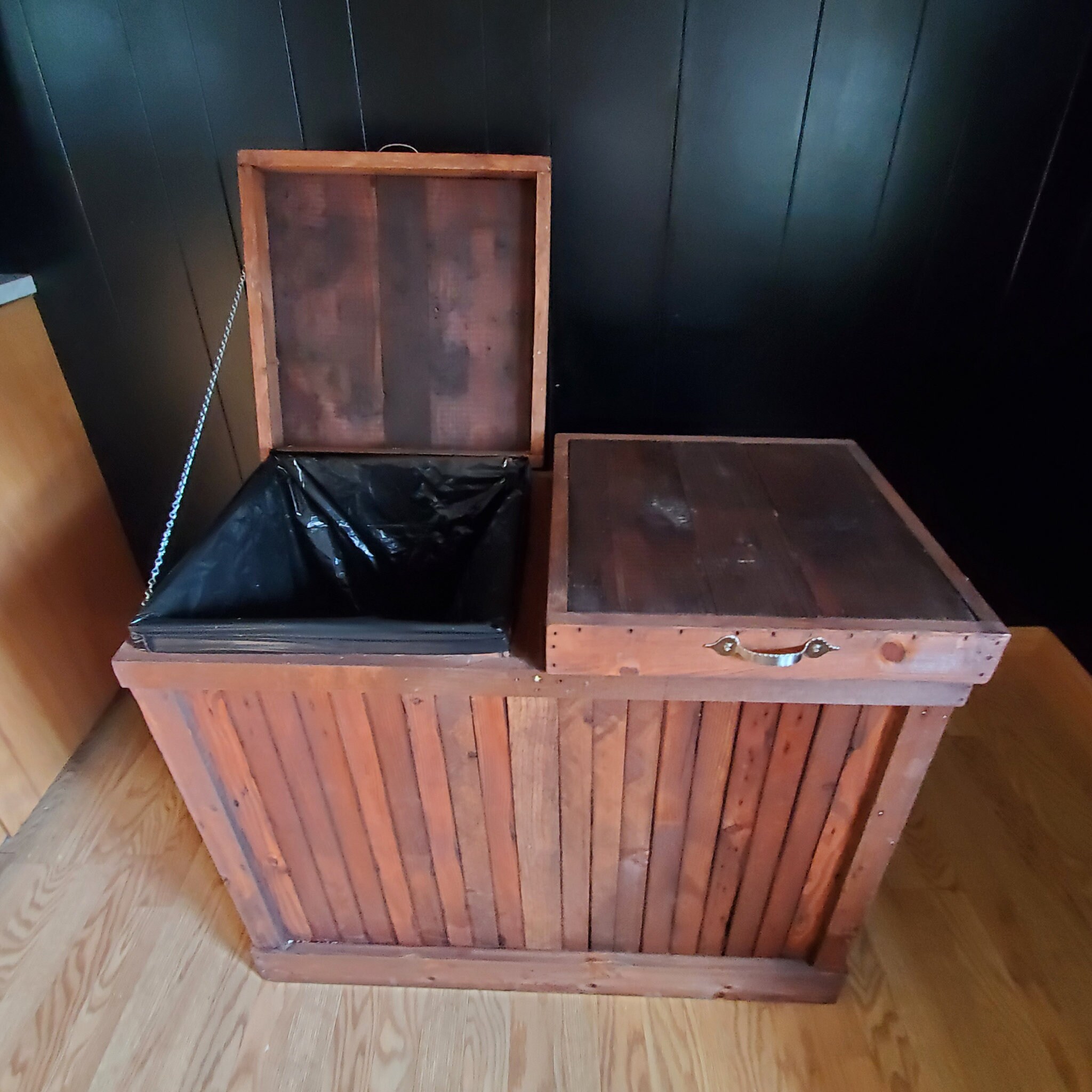 30 Gallon Double-sided Wood Trash Can Rustic Kitchen Trash - Etsy