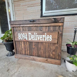 Large Delivery Box, Package Holder, Porch Storage, Wood Mail Box ...