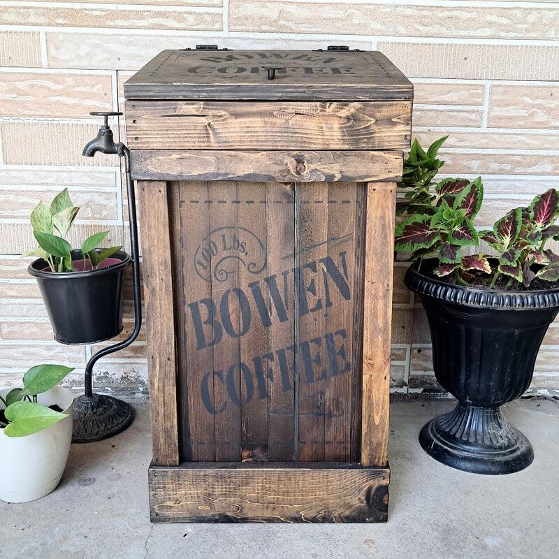 Rustic Trash Can With Lid - Etsy