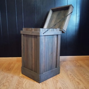 Farmhouse Trash Can, Kitchen Garbage Can, Rustic Trash Bin, Farmhouse ...