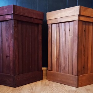 13 Gallon Open Top Rustic Kitchen Wood Trash Can, Rustic Trash Bin ...