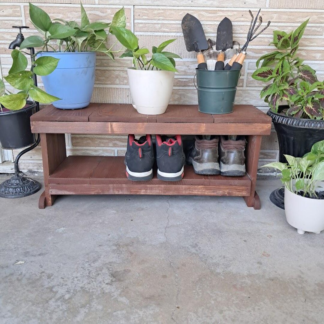 Rustic Reclaimed Wood Entryway Bench: Kids Shoe Storage, Porch Seating ...