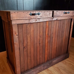 Outdoor Trash Can, Big Wooden Trash Bin, Extra Large, Double-sided ...