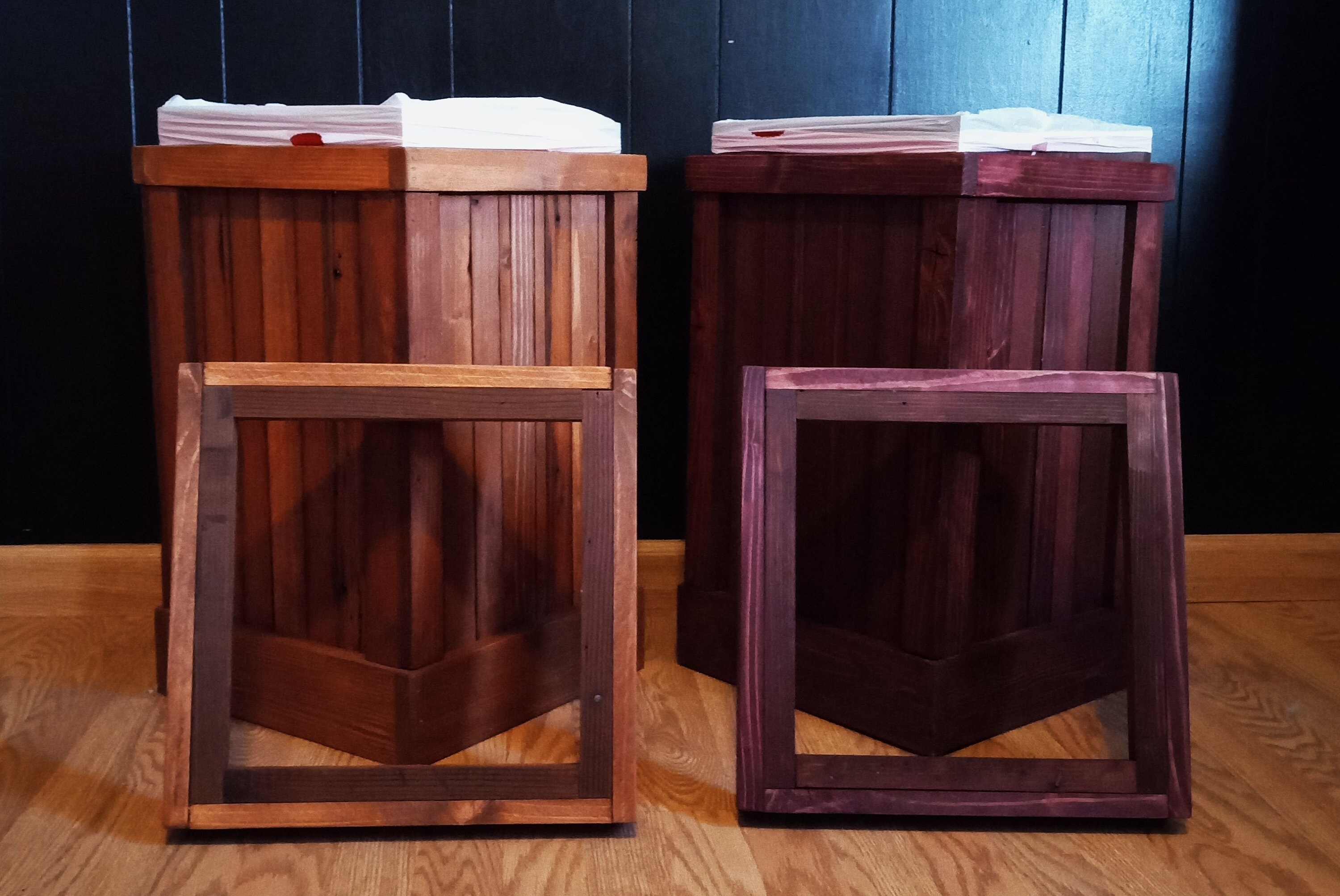 13 Gallon Open Top Rustic Kitchen Wood Trash Can Rustic Trash - Etsy