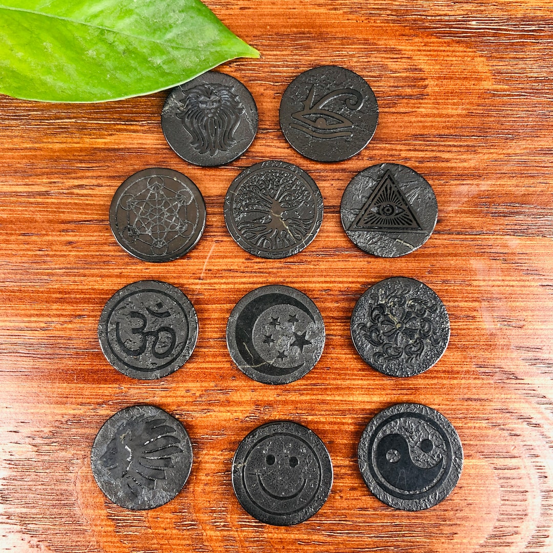 Shungite Phone Protector Sticker for Phone 1.18 in / 30 Mm Engraved ...