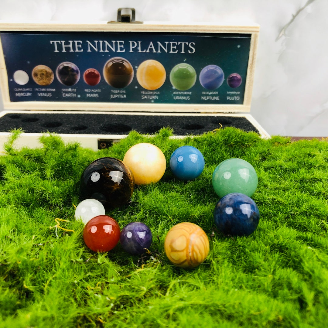 9 Planet Gemstone Crystal Set | Home Decoration Healing Crystal Planets ...