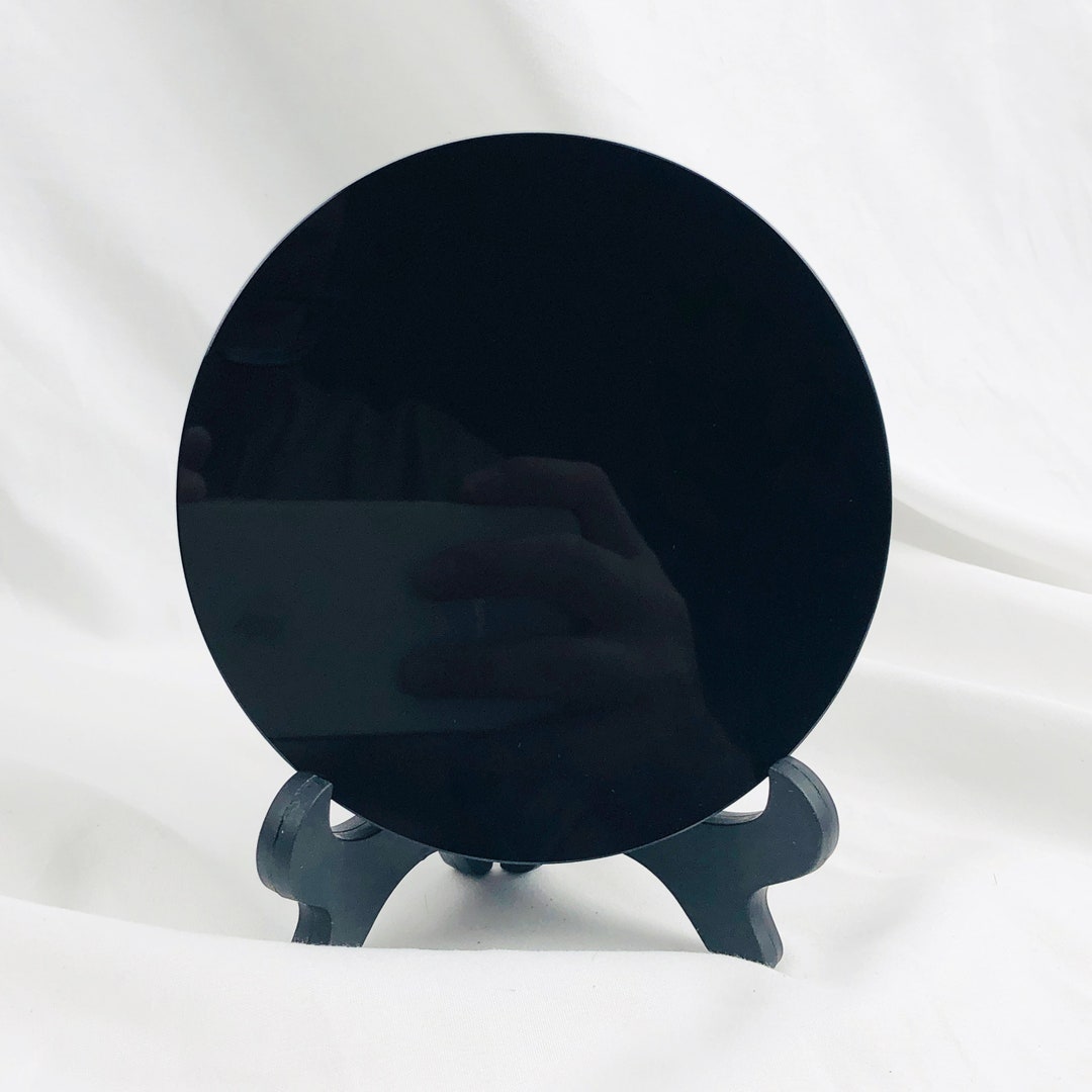 Crystal Scrying Mirror,obsidian Wafer,black Obsidian Mirror,crystal ...