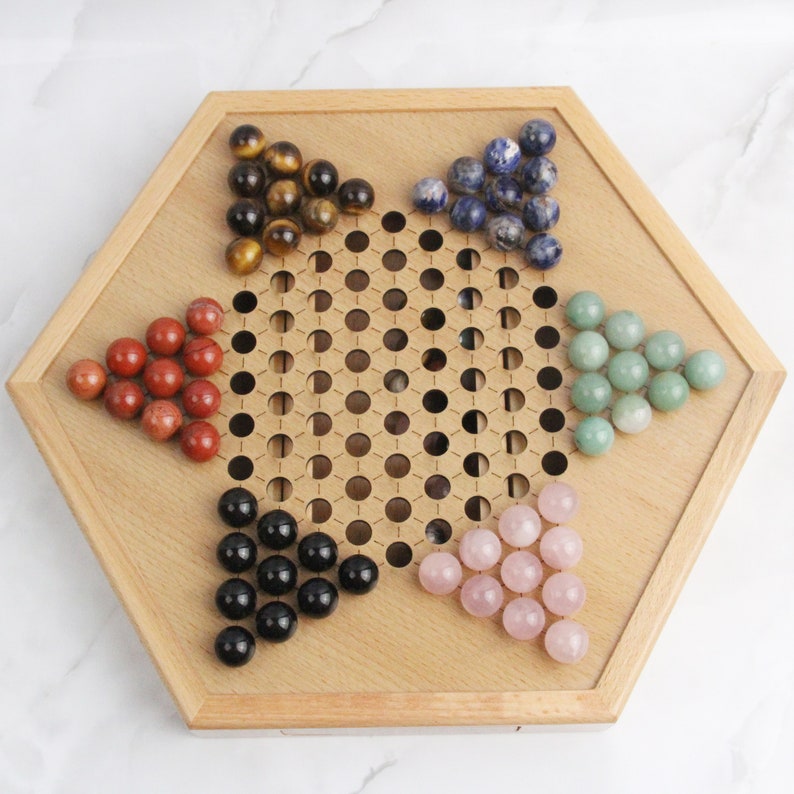 Crystal Chinese Checkers Game: Natural Stone Strategy Board - Etsy