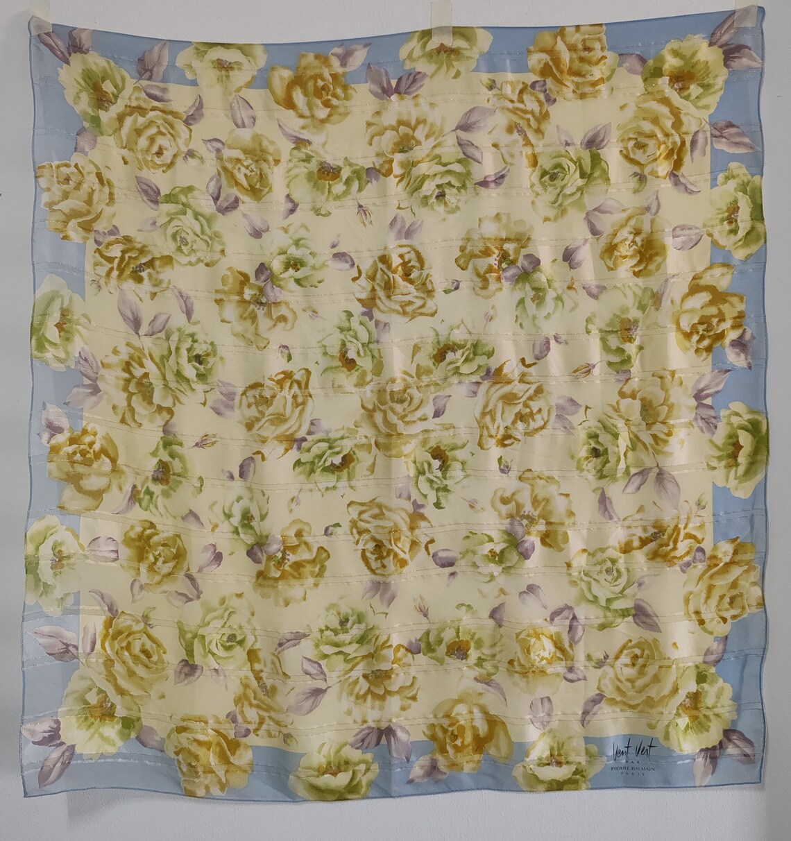 Vent Veit Par Pierre Balmain Paris' Scarf Vintage Pocket Square Floral ...