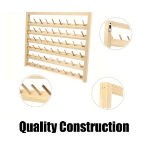 54-spool Wooden Thread Holder, Sewing Thread Storage Rack, Sewing ...