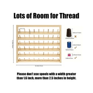 54-spool Wooden Thread Holder, Sewing Thread Storage Rack, Sewing ...