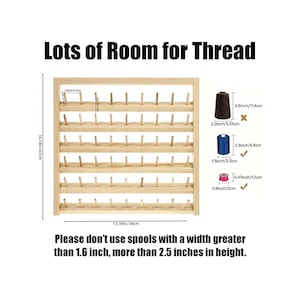 54-spool Wooden Thread Holder, Sewing Thread Storage Rack, Sewing ...
