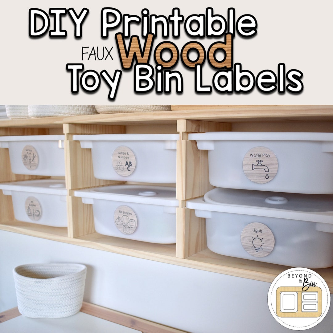 DIY Printable Faux Wood Round Toy Organization Bin Labels Compatible ...