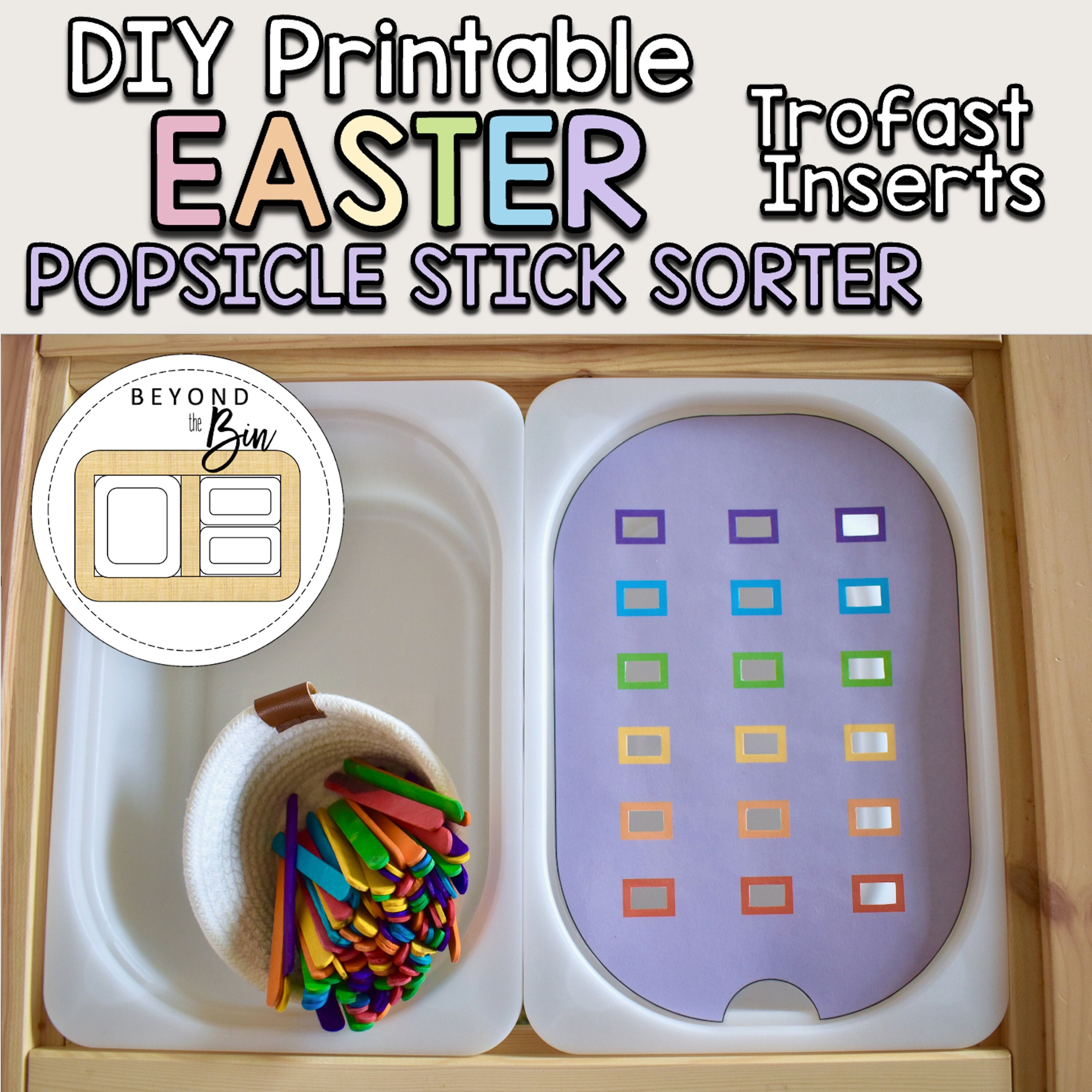 Popsicle Stick Sorter: Easter Trofast Inserts for IKEA Flisat Table ...