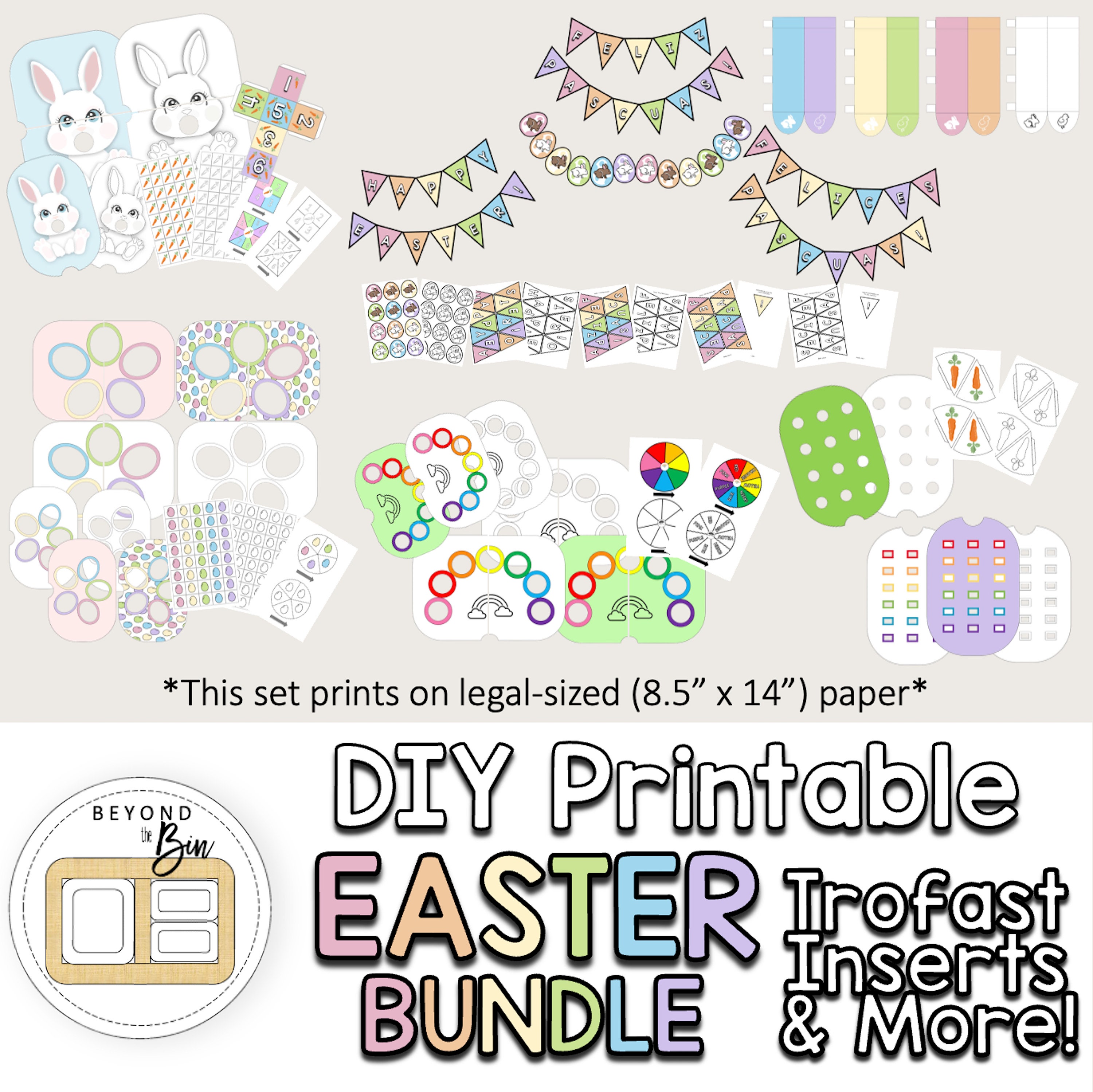 BUNDLE: Easter Trofast Inserts, Awning, Pennants for IKEA Flisat Table ...