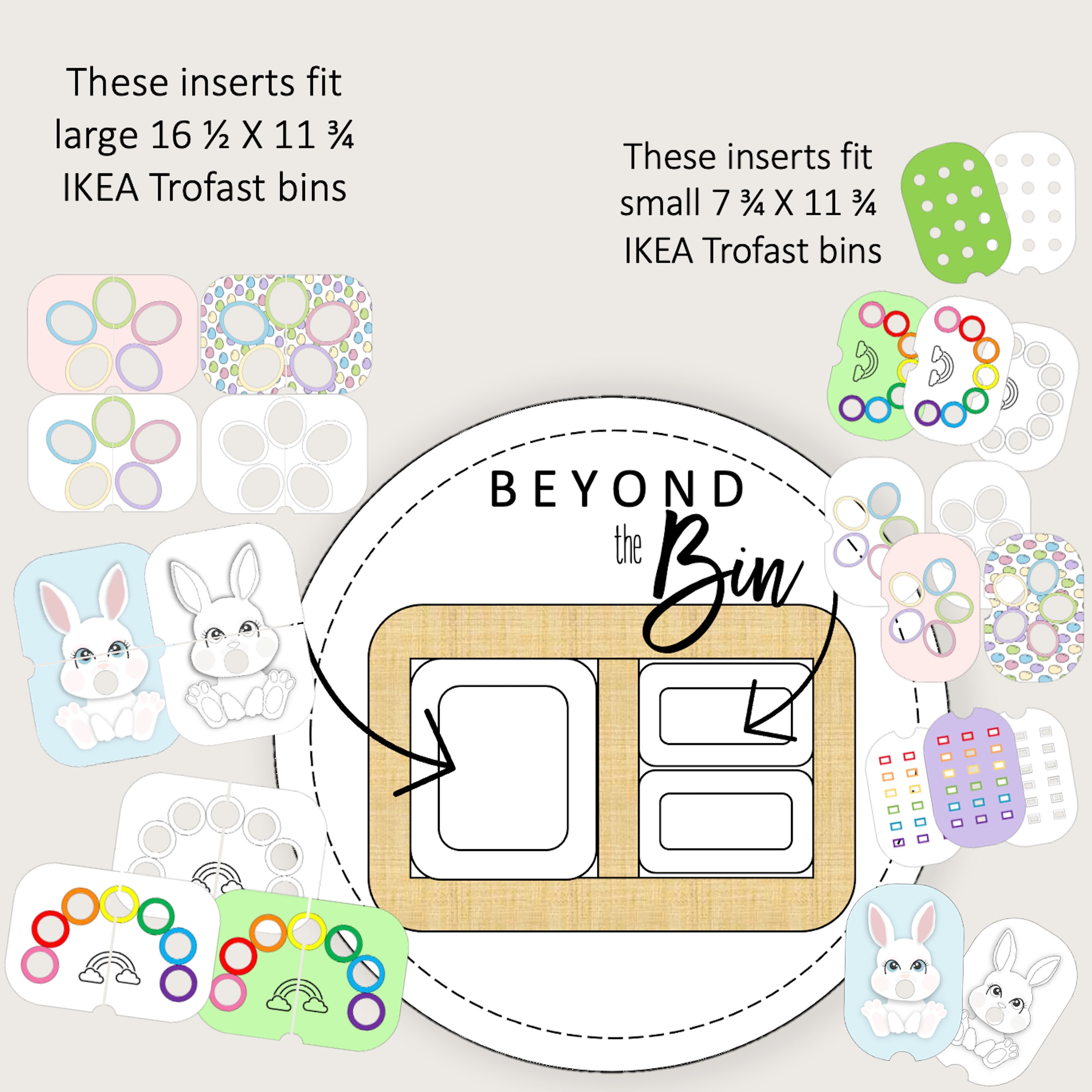 BUNDLE: Easter Trofast Inserts, Awning, Pennants for IKEA Flisat Table ...