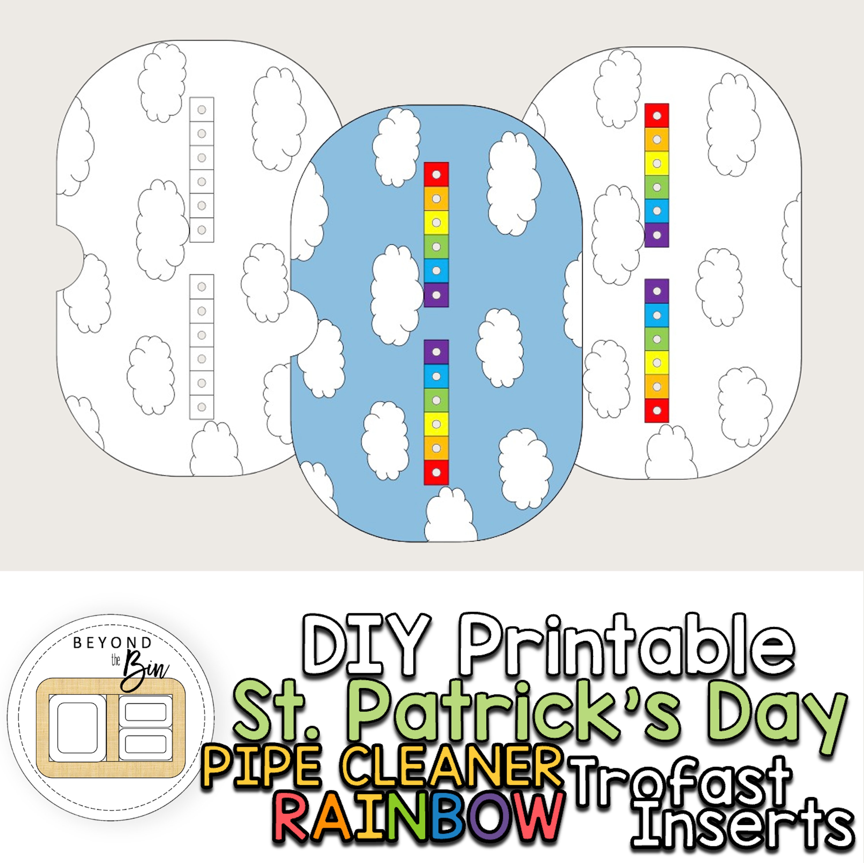 Pipe Cleaner Rainbow: Saint Patrick's Day Trofast Bin Inserts for ...