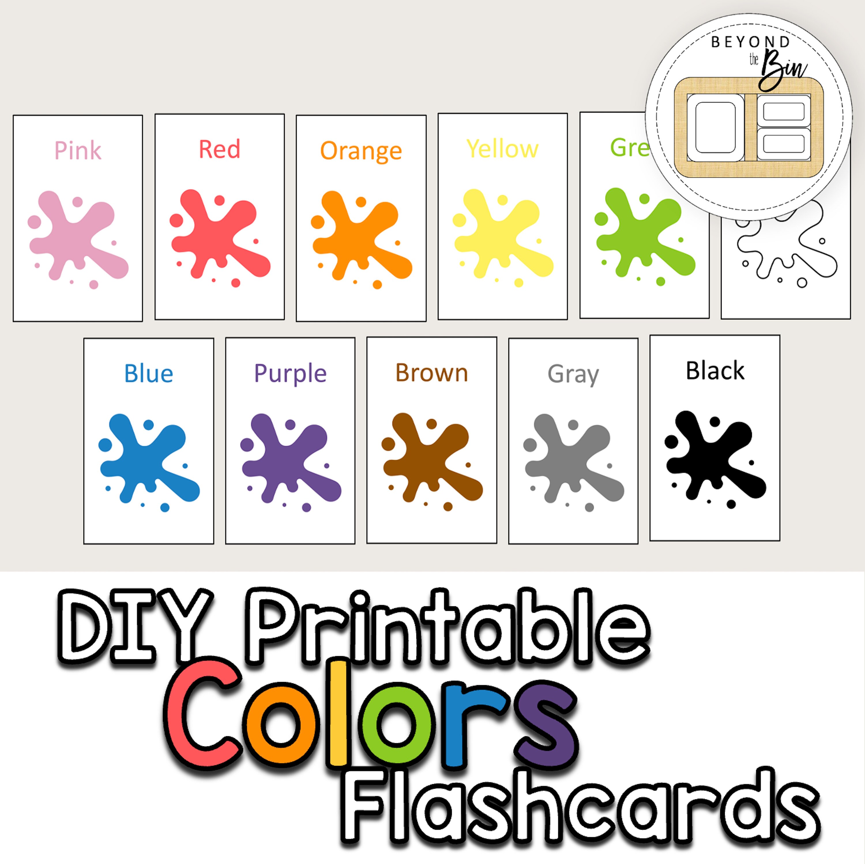 BUNDLE: DIY Printable Colorful Shapes, Colors, Numbers, Alphabet ...